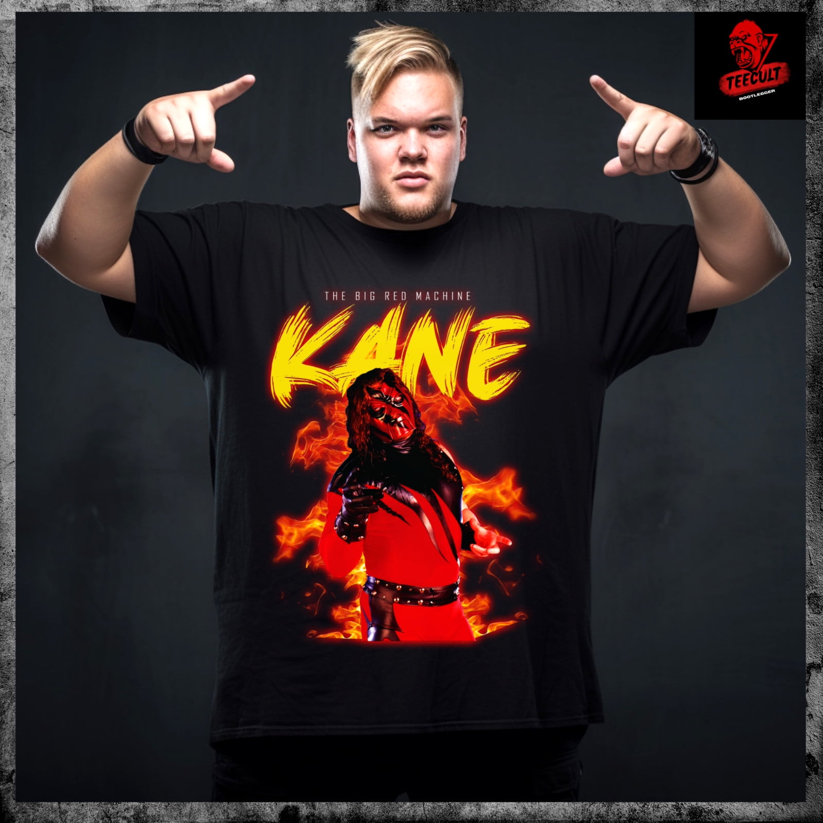 WWE Wrestling KANE "The Big Red Machine" Quality Heavy Cotton T-Shirt S ...