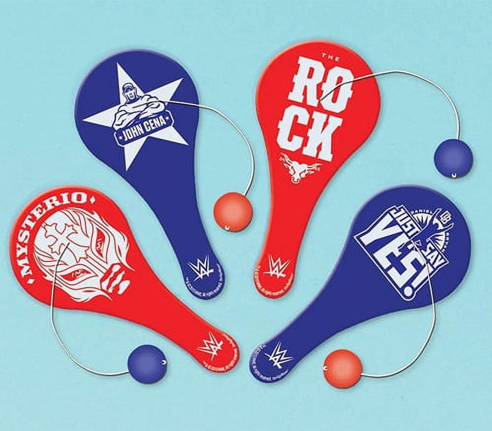 WWE Wrestling Mini Paddle Balls / Favors (12ct) - Walmart.com