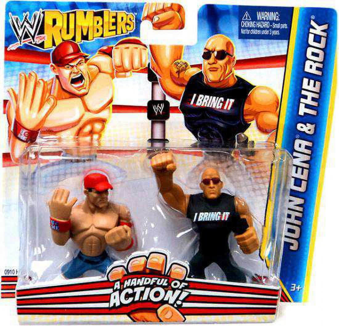 WWE Wrestling Rumblers Series 2 John Cena & The Rock Mini Figure 2-Pack ...