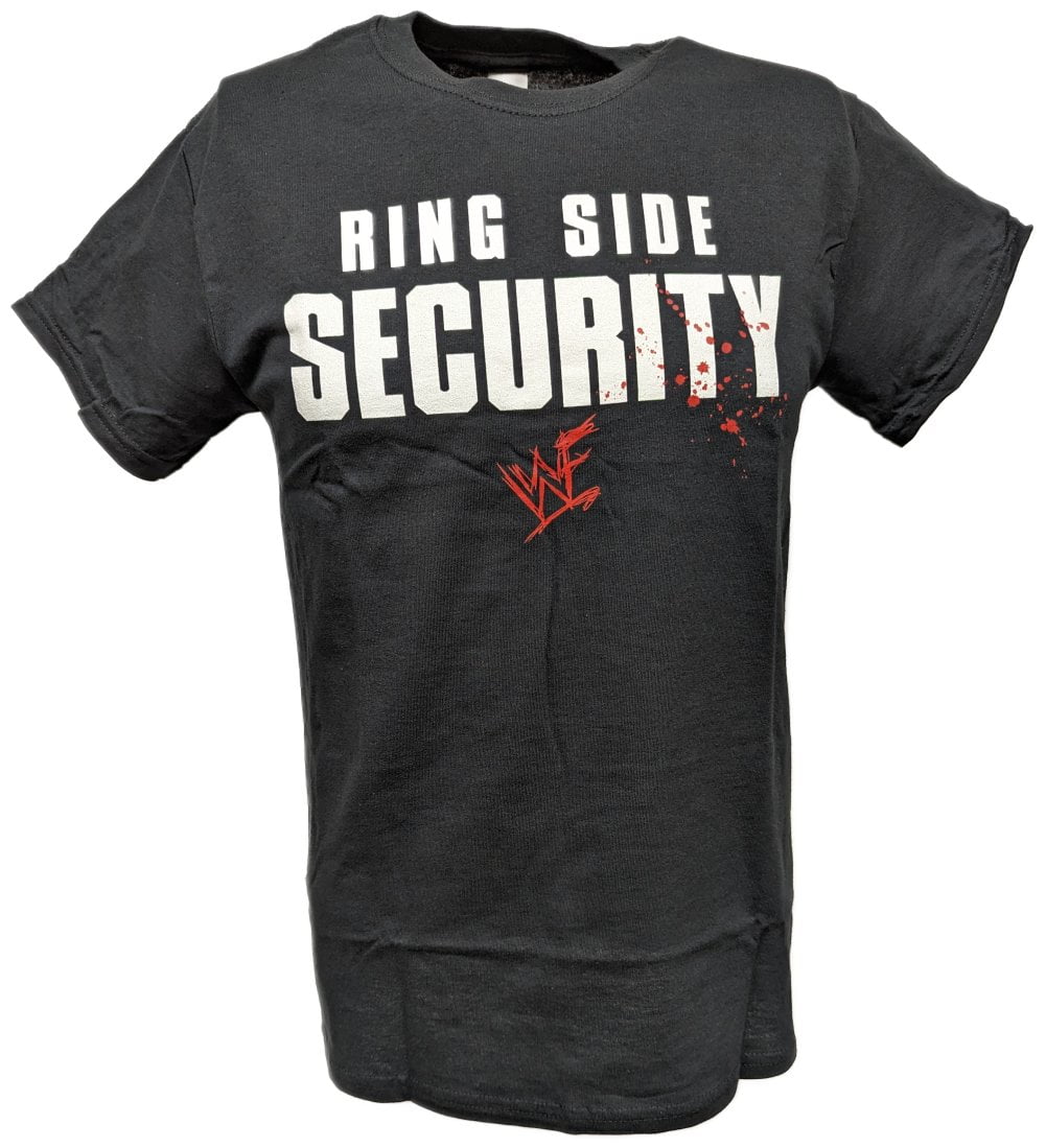 WWF Ringside Security Guard Blood Spattered Mens Black T-shirt ...