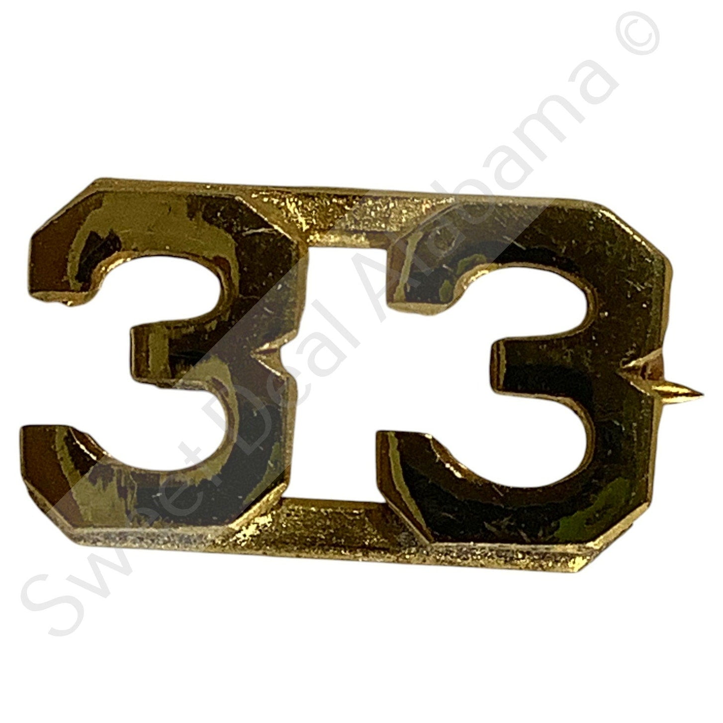 WWI Era Numeric "33", Brass Military C-Clasp Hat / Lapel / Collar Pin 3 ...