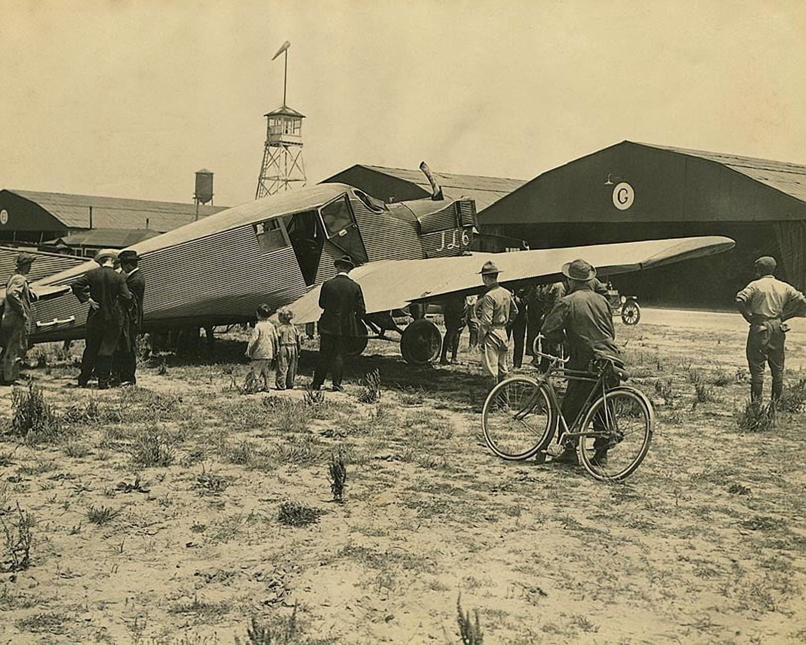 WWI Junkers-Larsen JL-6 Plane on U.S. Army Base - 24x36 Inch Glossy ...