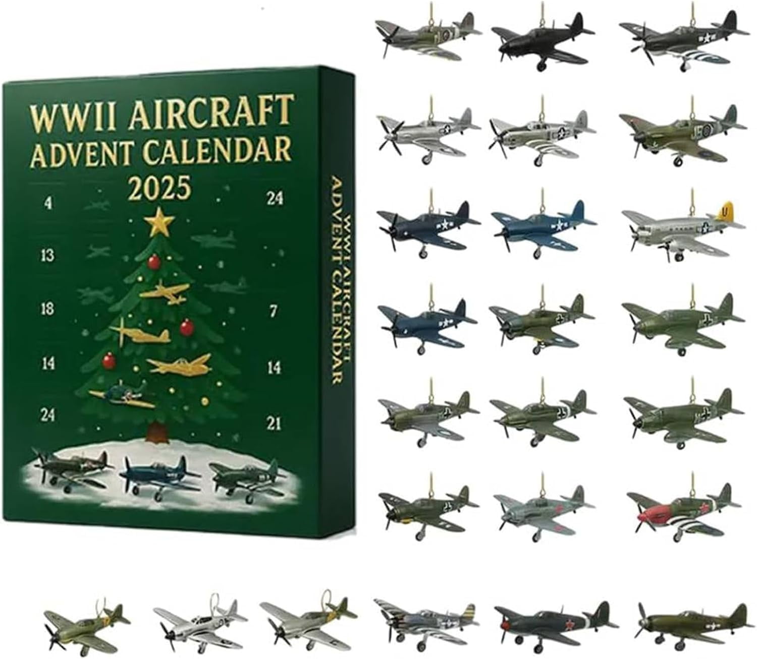WWII Aircraft Advent Calendar 2025 – 24 Mini Warbirds Model Planes, 24 ...