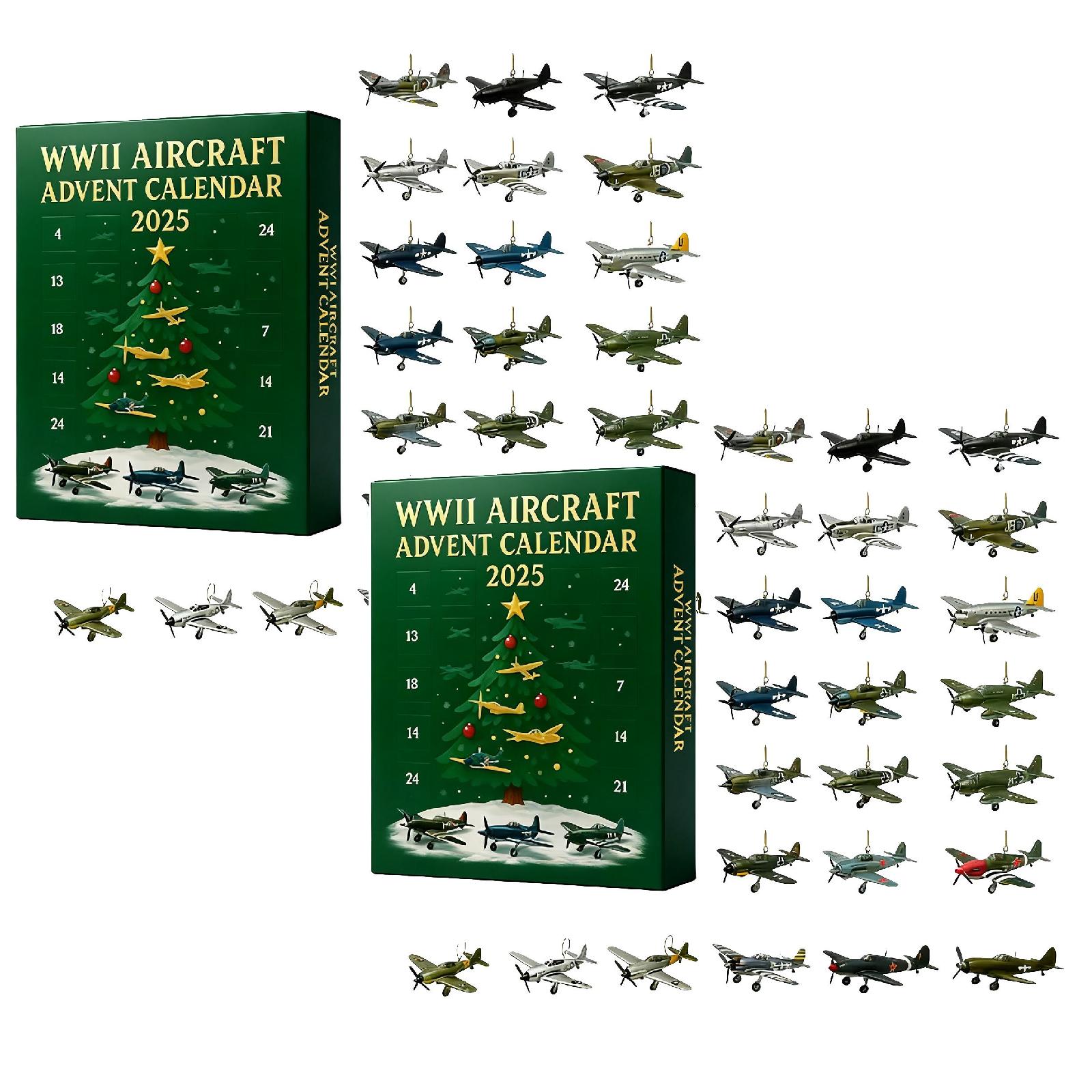 WWII Aircraft Advent Calendar 2025 2PC – 24 Days of Iconic Warbirds for ...
