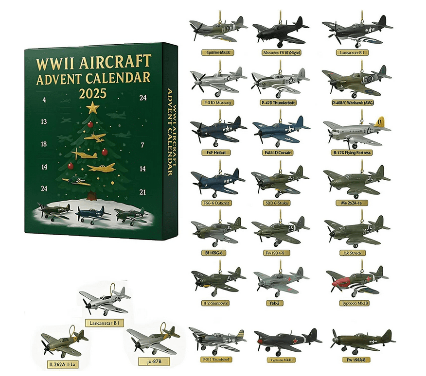 WWII Aircraft Advent Calendar — 24 Days Christmas Countdown Calendar ...