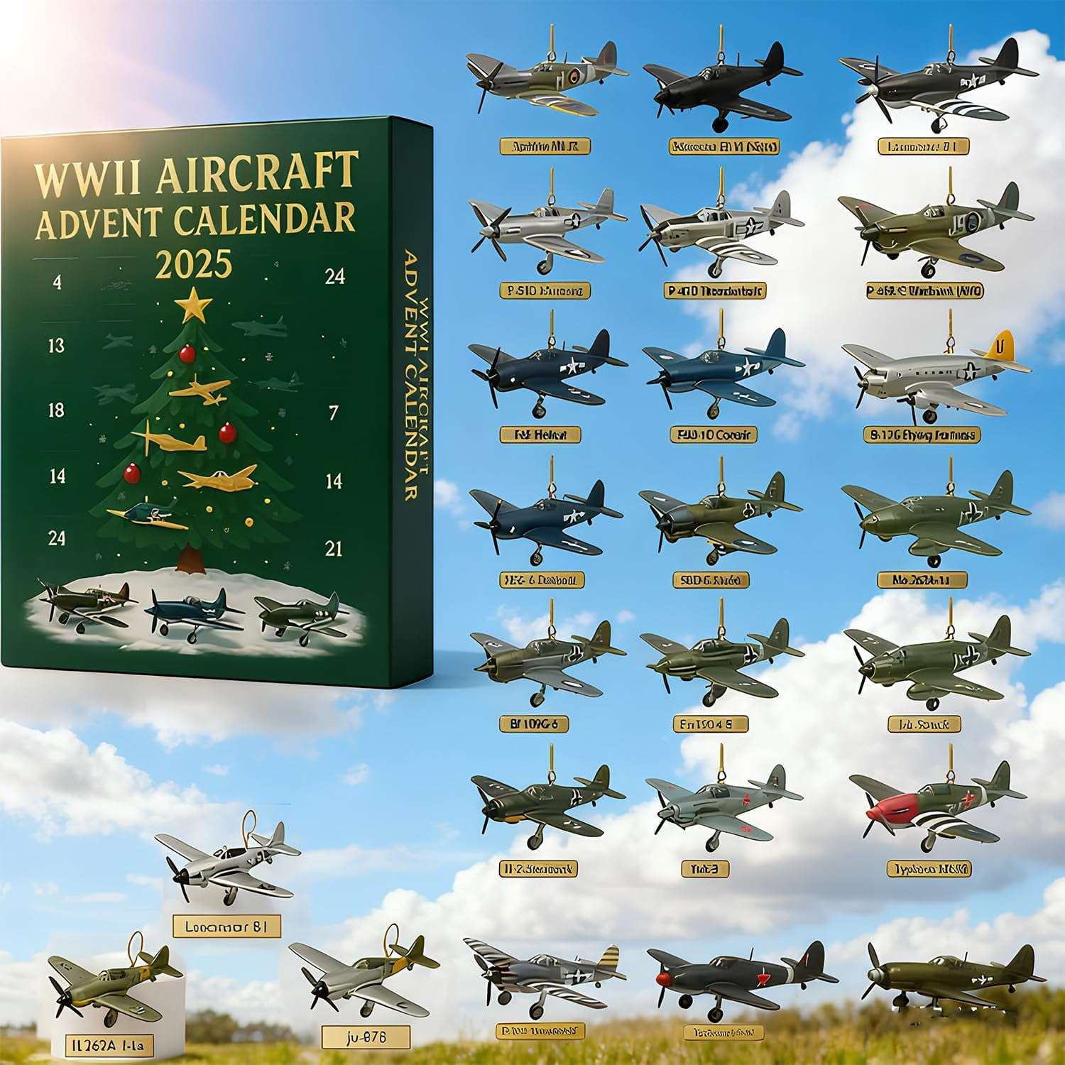 WWII Aircraft Advent Calendar - 24 Days of Iconic Warbirds, Unique ...