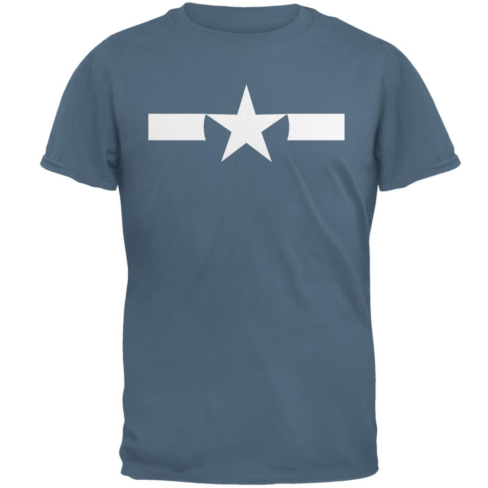 WWII Army Air Force Navy Insignia Mens T Shirt Indigo Blue LG - Walmart.com