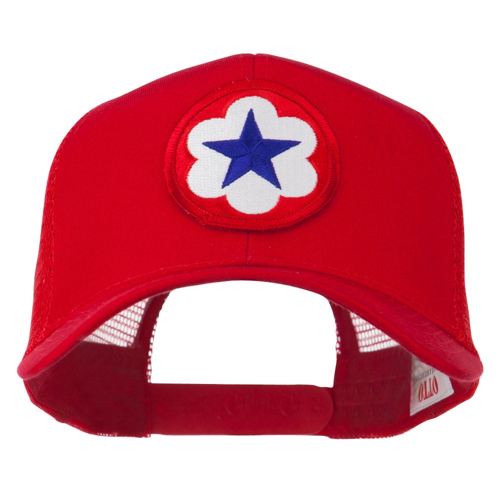 WWII Army Service Forces Patched Mesh Back Cap - Red OSFM - Walmart.com