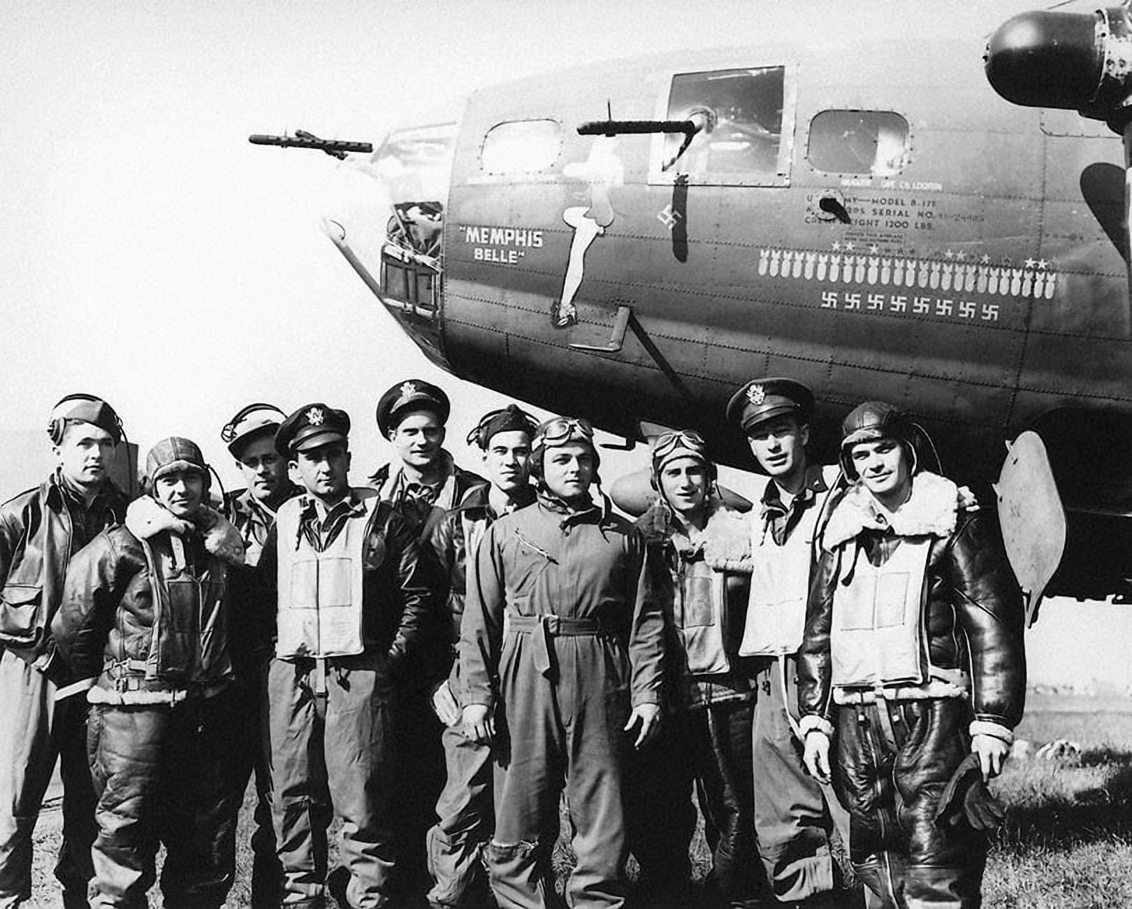 WWII B-17 Memphis Belle & Crew US Air Force Style -1 - 20x30 Inch ...