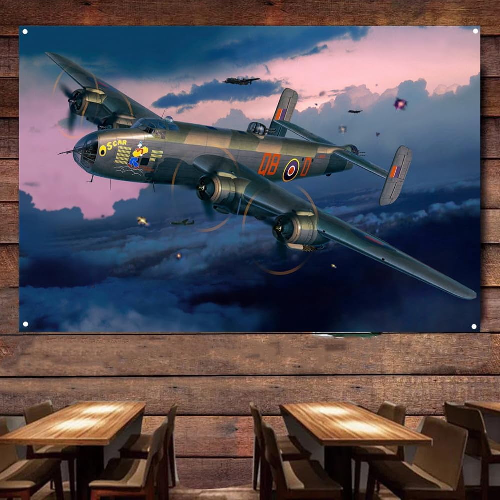 WWII British Halifax B bomber Fighter Jet Tapestry Wall Art Decor - 38 ...