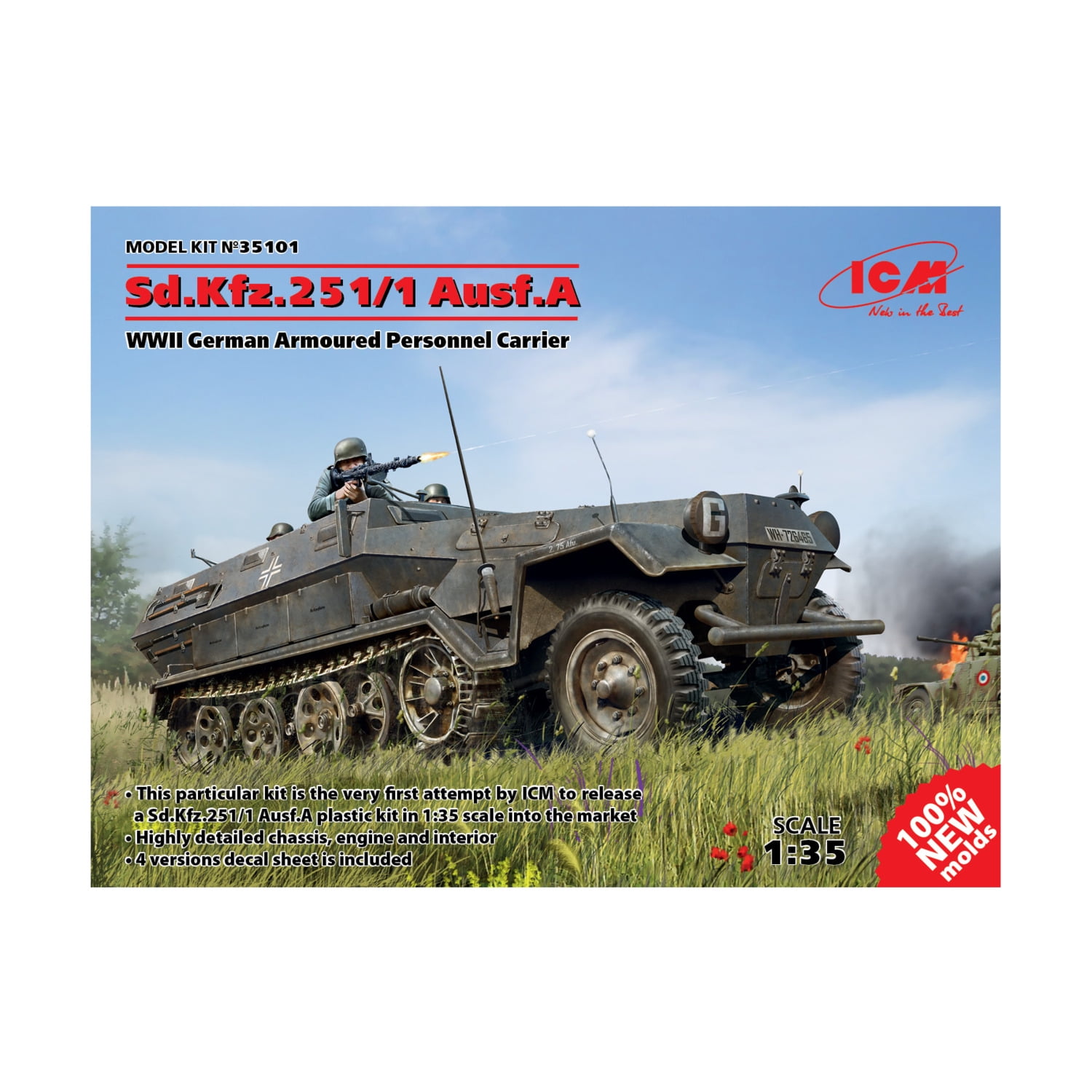ICM WWII German APC Sd.Kfz.251/1 Ausf.A New - Walmart.com