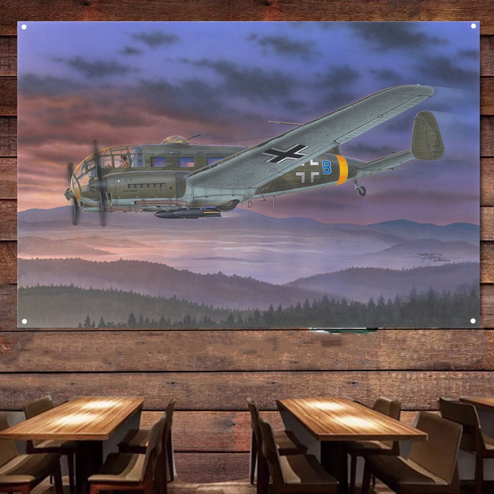 WWII German Si 204E Bomber Fighter Jet Banner - Air Force Military Wall ...