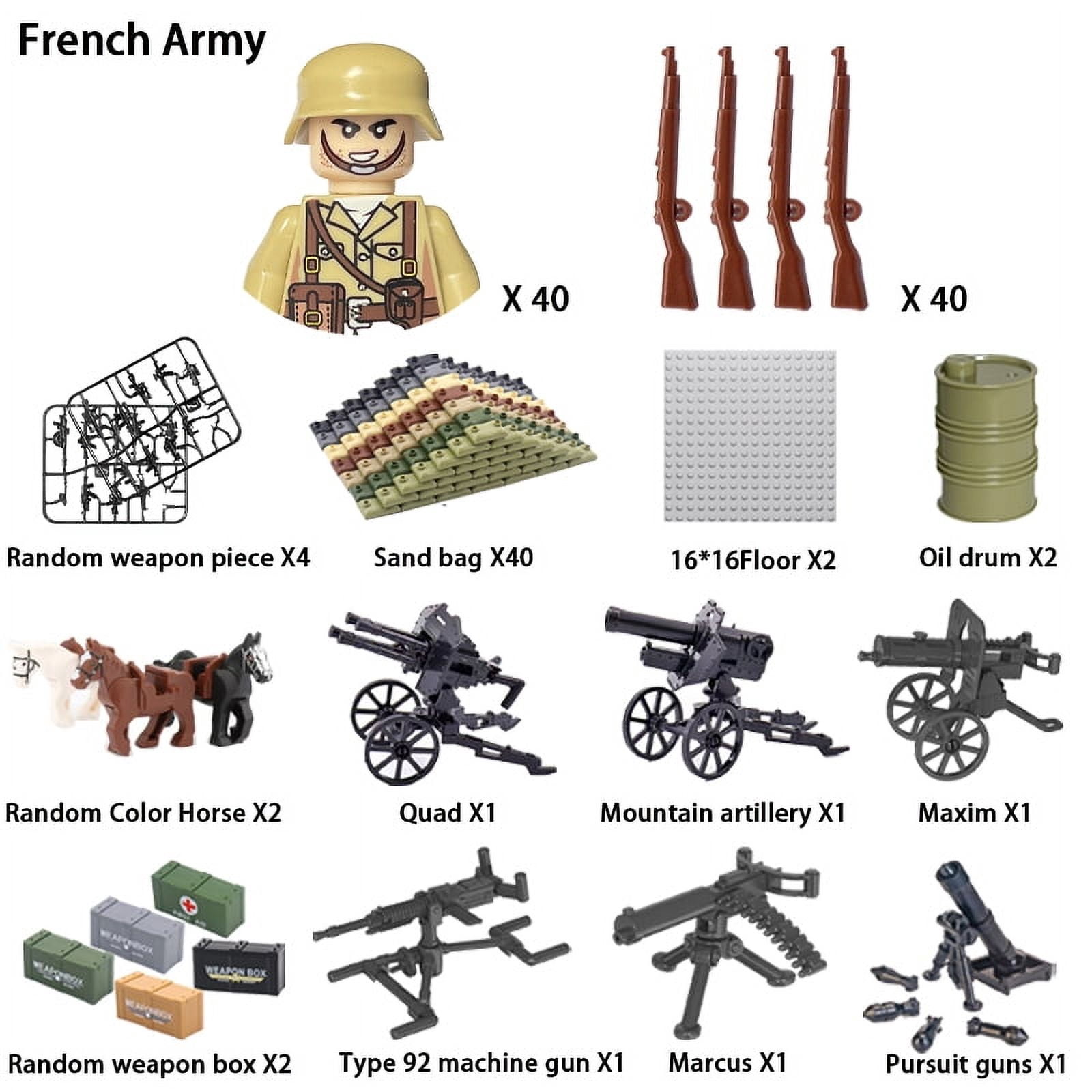 WWII Infantry Military Soldier War National Army Mini Gun Weapon Models ...