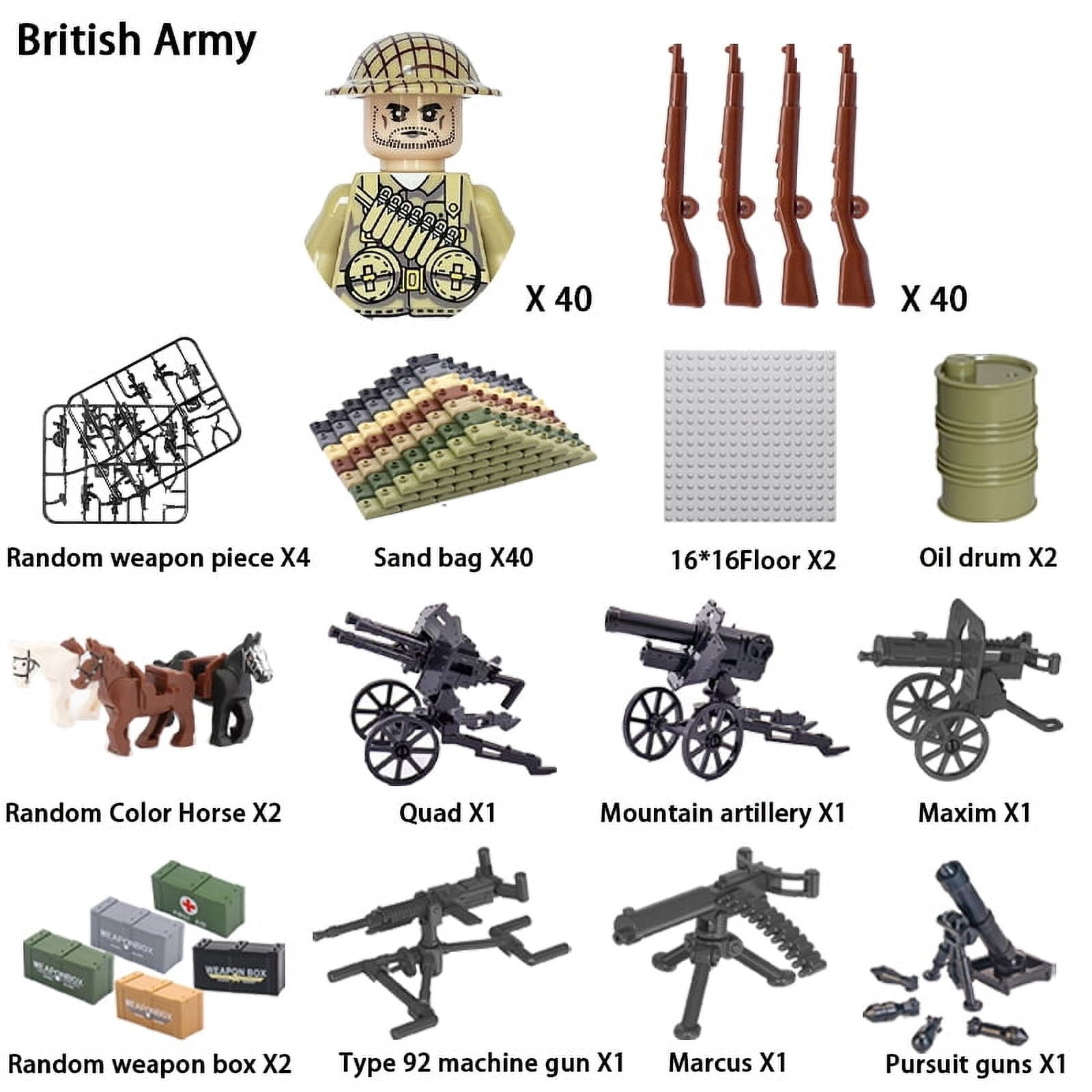 WWII Infantry Military Soldier War National Army Mini Gun Weapon Models ...