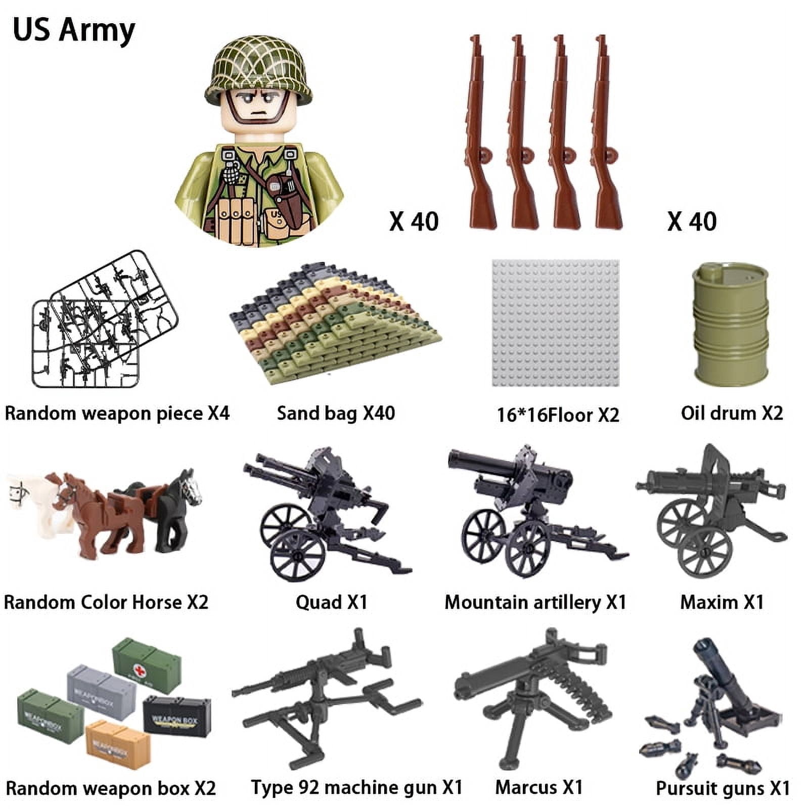 WWII Infantry Military Soldier War National Army Mini Gun Weapon Models ...
