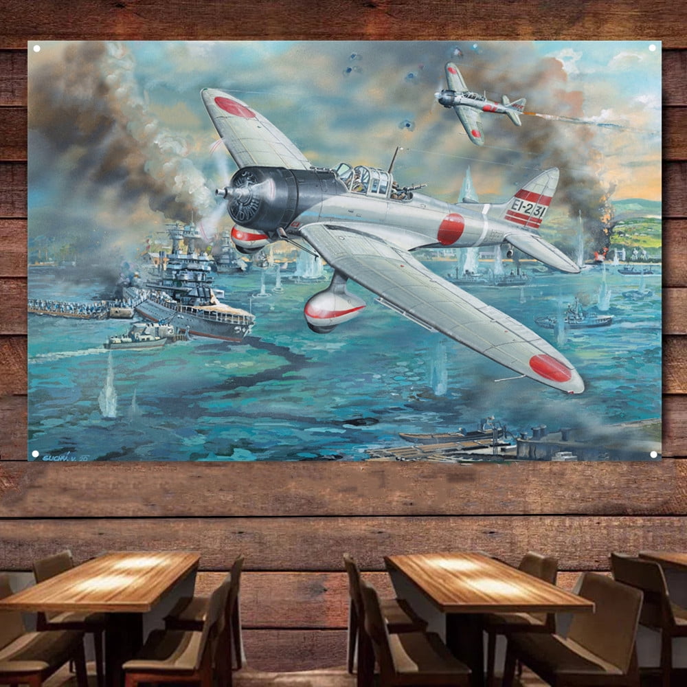 WWII Japan D3A Type 99 Val Fighter Plane Poster Wall Hanging Flag - 38 ...