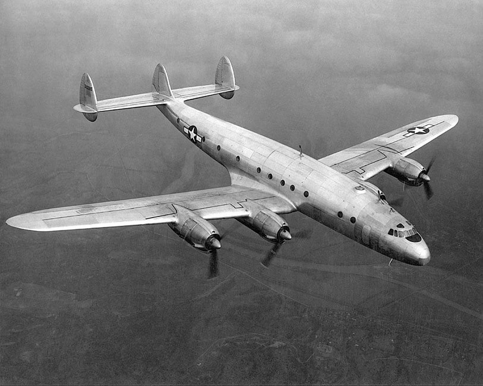WWII Lockheed C-69 Constellation Aircraft Style - B - 12x18 Inch ...