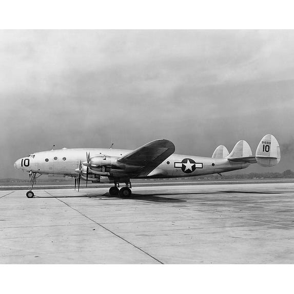 WWII Lockheed C-69 Constellation Side View - 24x36 Inch Glossy ...