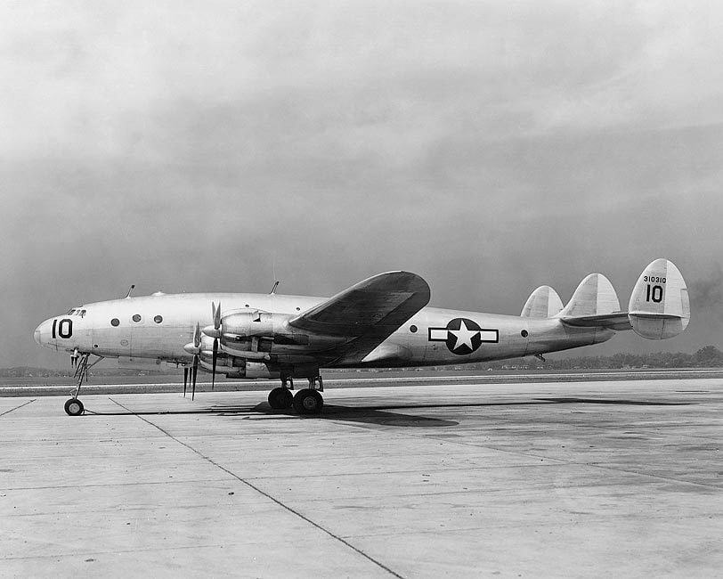 WWII Lockheed C-69 Constellation Side View - 24x36 Inch Laminated ...
