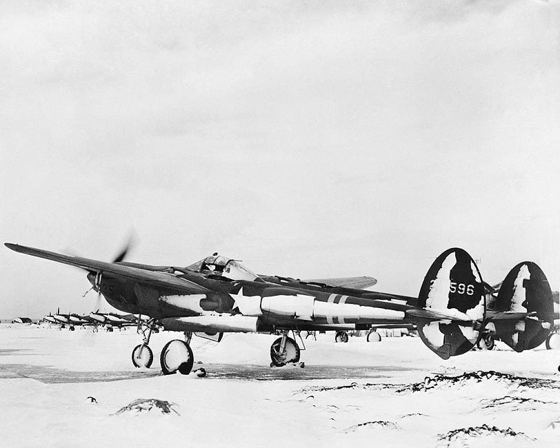 WWII Lockheed P-38 Aircraft in Iceland Style - A - 24x36 Inch Laminated ...