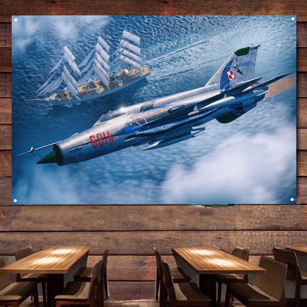 WWII MiG-21MF Fighter Bomber Poster Wall Flag - Air Force Attack ...