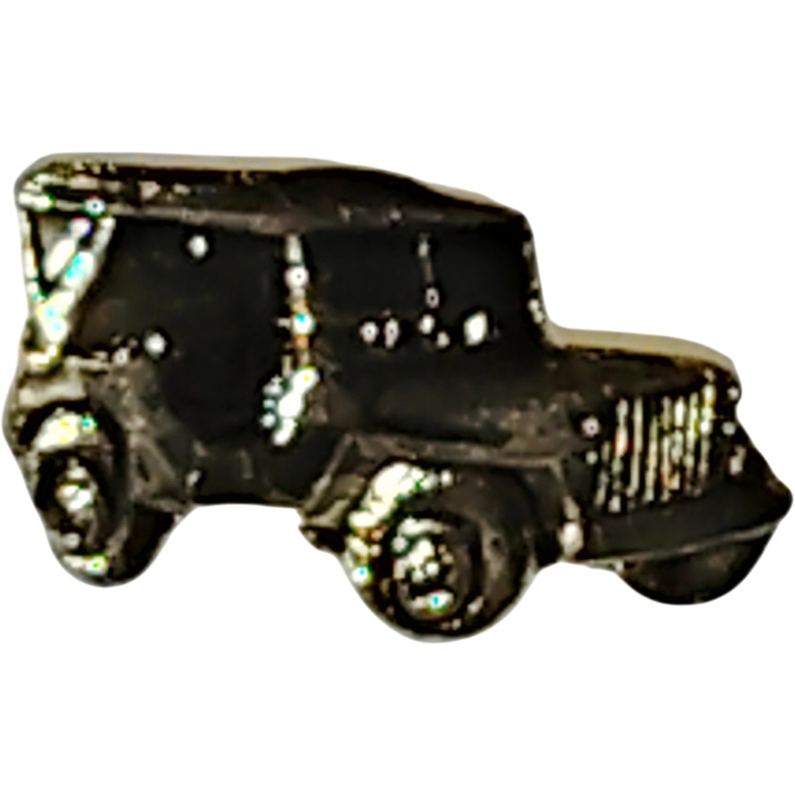 WWII Military Jeep Hat Lapel Brooch Pin, Patinated Gold, Rubber Back 7/ ...