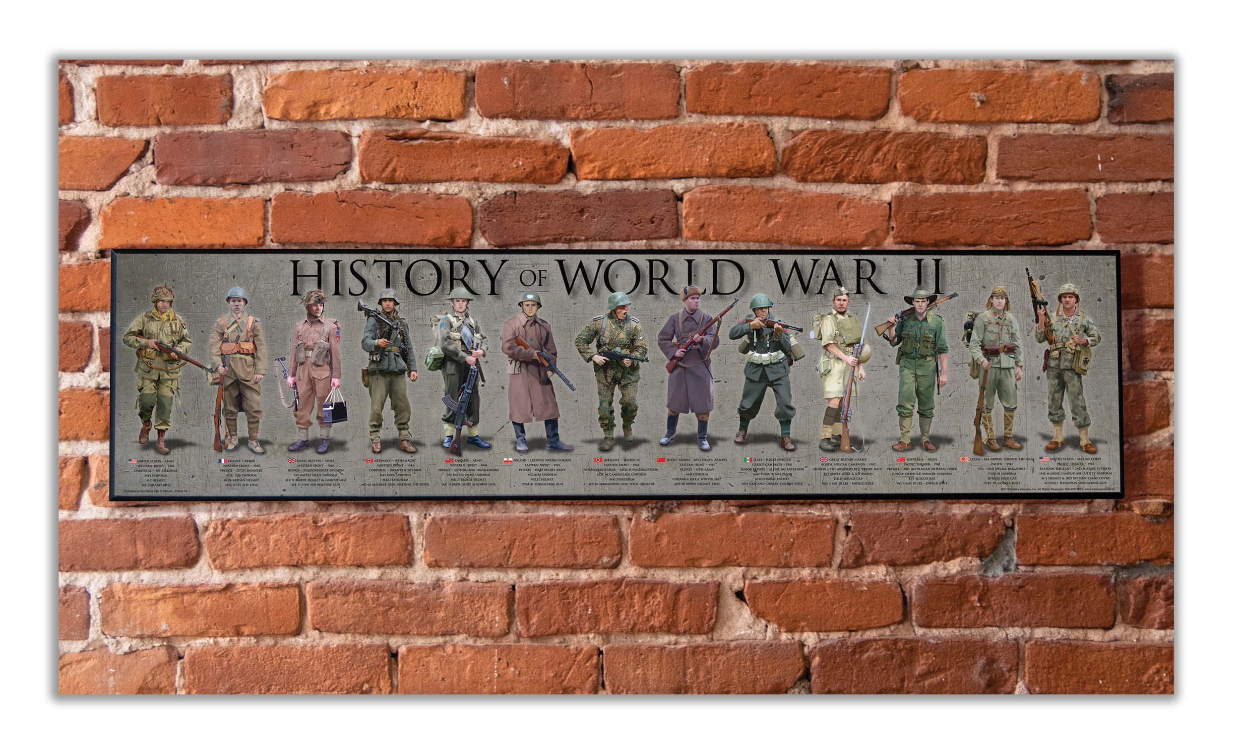 WWII - Plaque - Beveled Edge with a pebble textured finish 6x24 ...