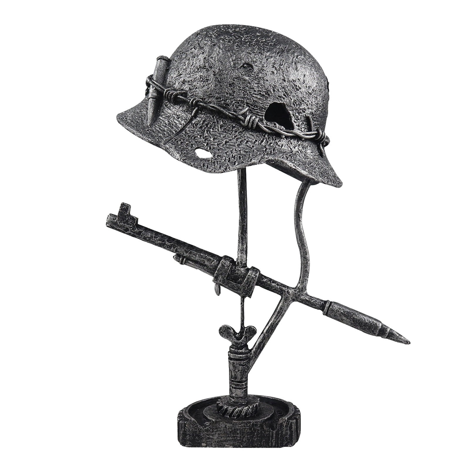 WWII Soldier Helmet & Bayonet War Lamp - Vintage Military Decor ...