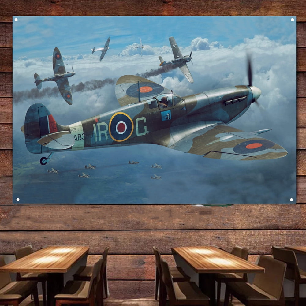 WWII Spitfire Mk Vc Fighter Poster Tapestry - Decorate Your Room Wall ...
