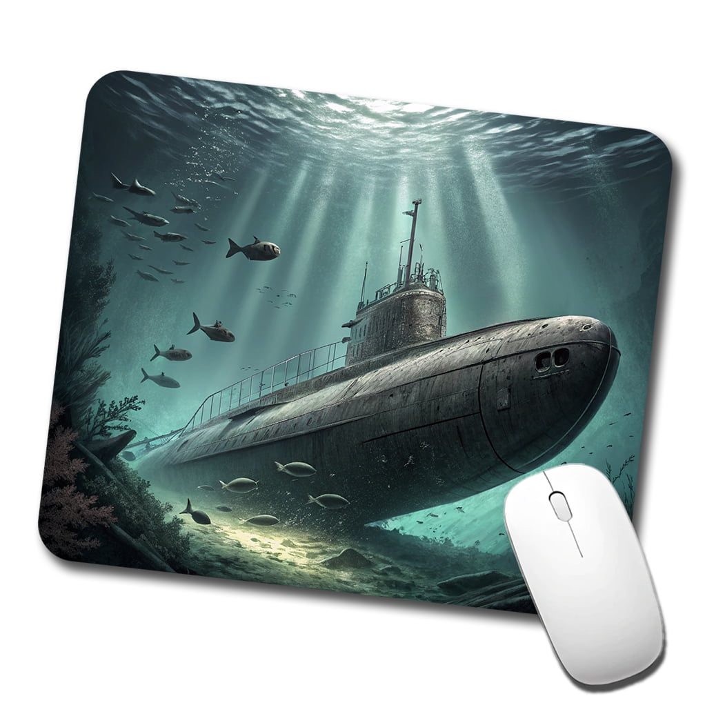 WWII Submarine Submerged Underwater Mouse Pad Low Profile Gaming Mat ...
