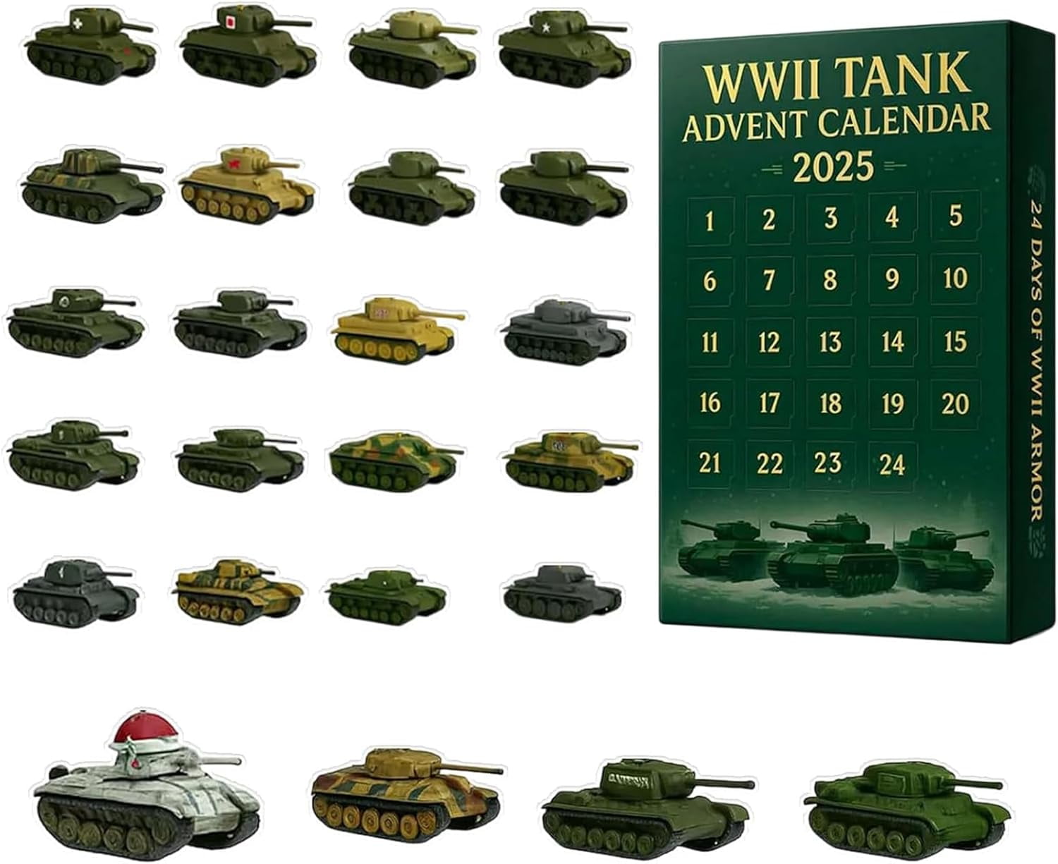 WWII Tank Advent Calendar 2025, 24 Days Christmas Countdown Calendar ...