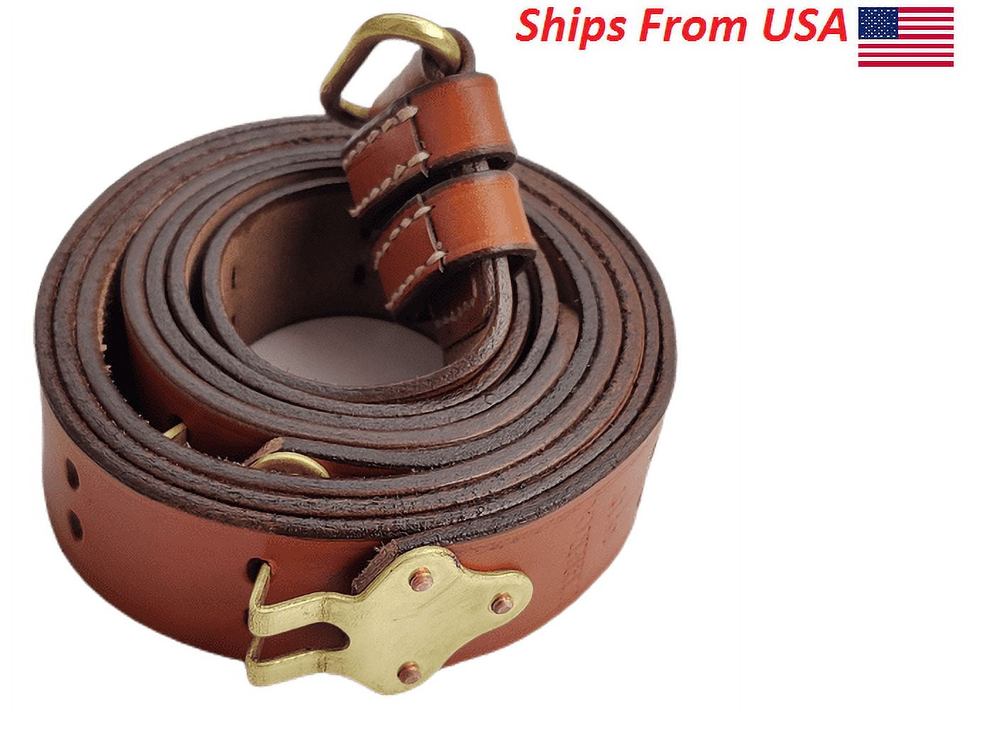 WWII US M1907 Leather Sling for M1 Garand Steel Fitting (Brown (Copper ...