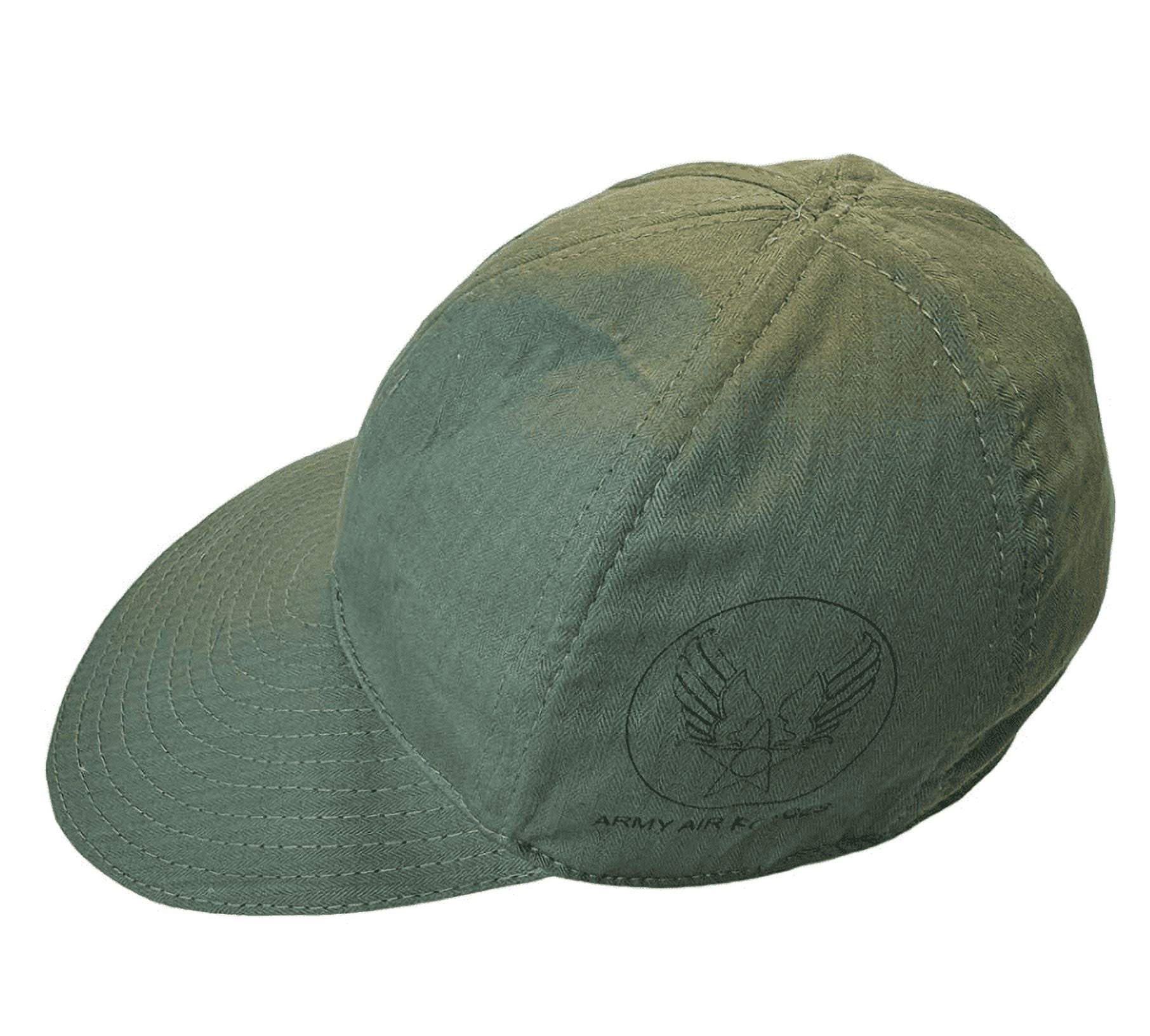 WWII USAAF A3 A-3 HBT Mechanics Cap Olive Green (US, Numeric, 7 1/2, 7 ...