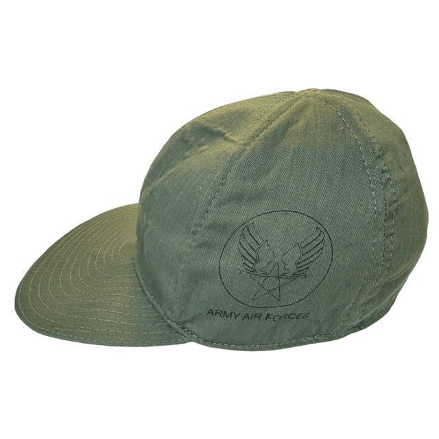 WWII USAAF A3 A-3 HBT Mechanics Cap Olive Green (US, Numeric, 7 3/8 ...