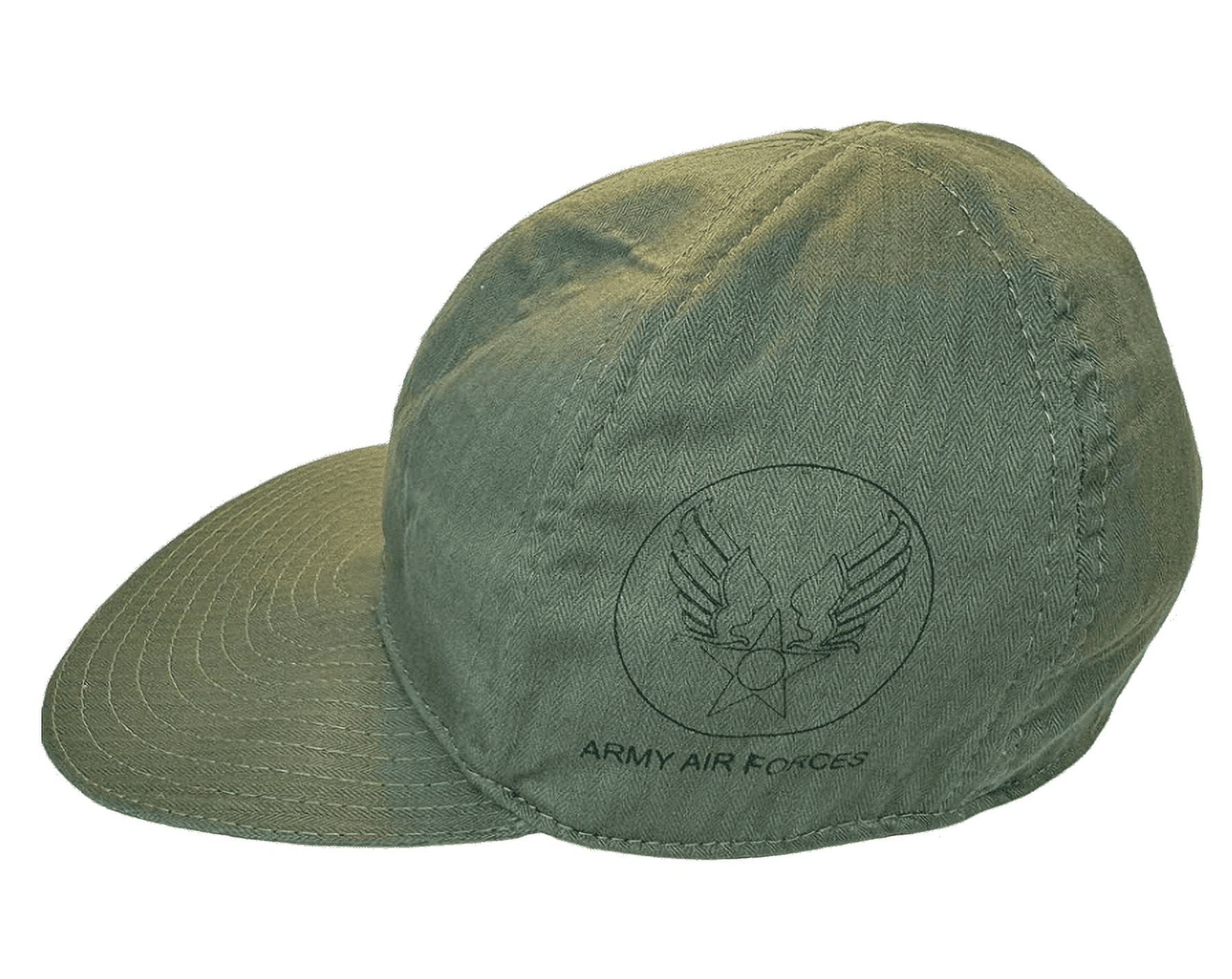 WWII USAAF A3 A-3 HBT Mechanics Cap Olive Green (US, Numeric, 7 5/8 ...