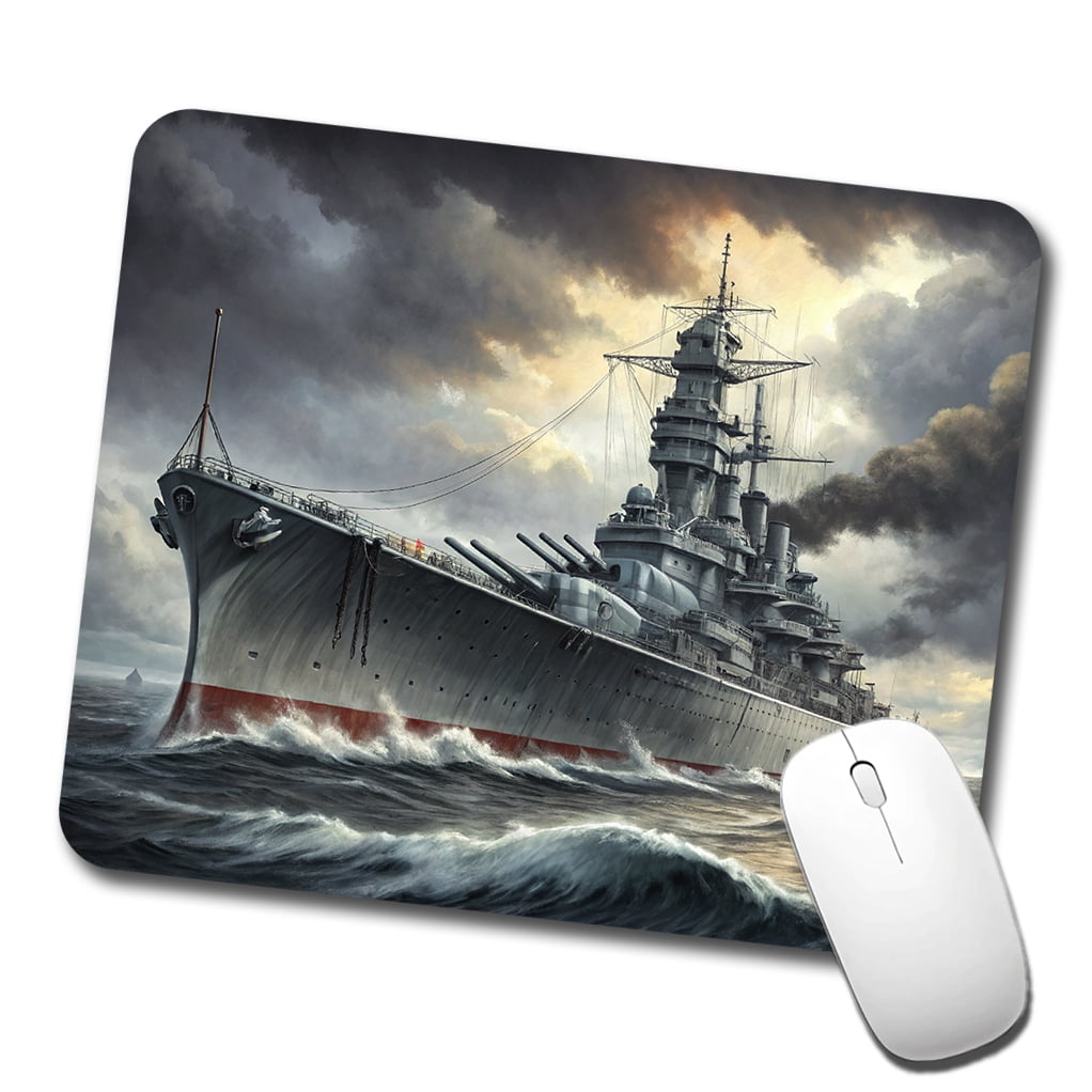 WWII Yamato-Class Battleship At Sea Mouse Pad Low Profile Gaming Mat ...