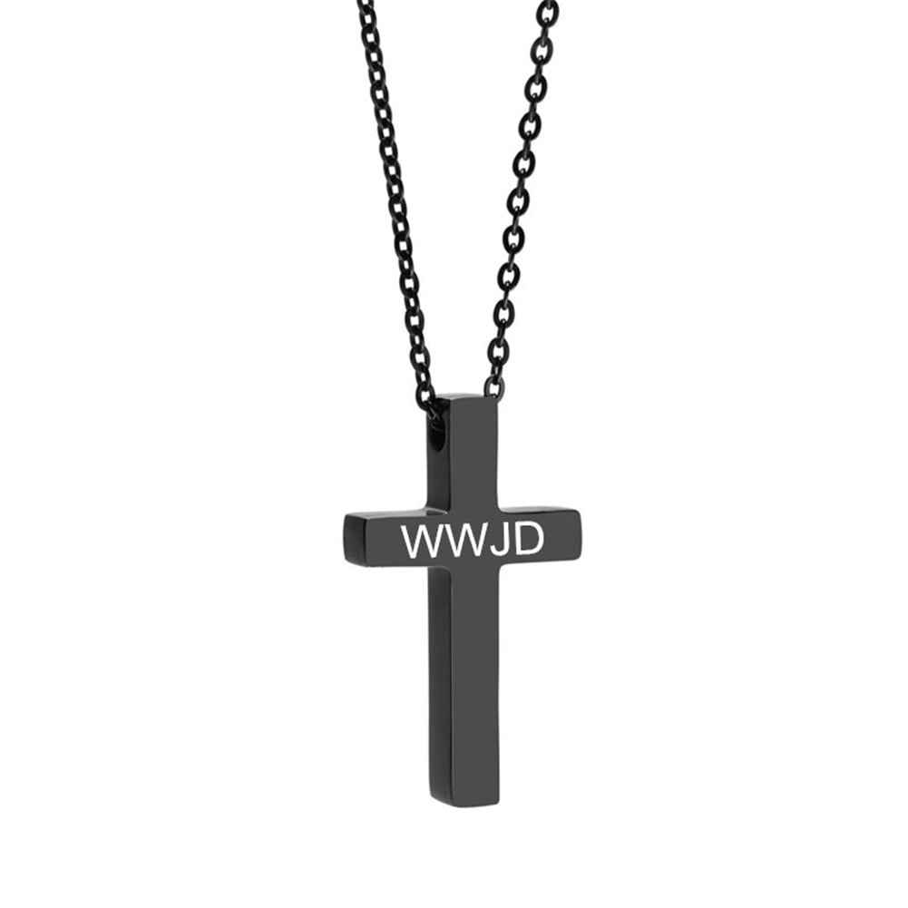WWJD Cross Necklace Medium Cross Pendant What Would Jesus Do Necklaces ...