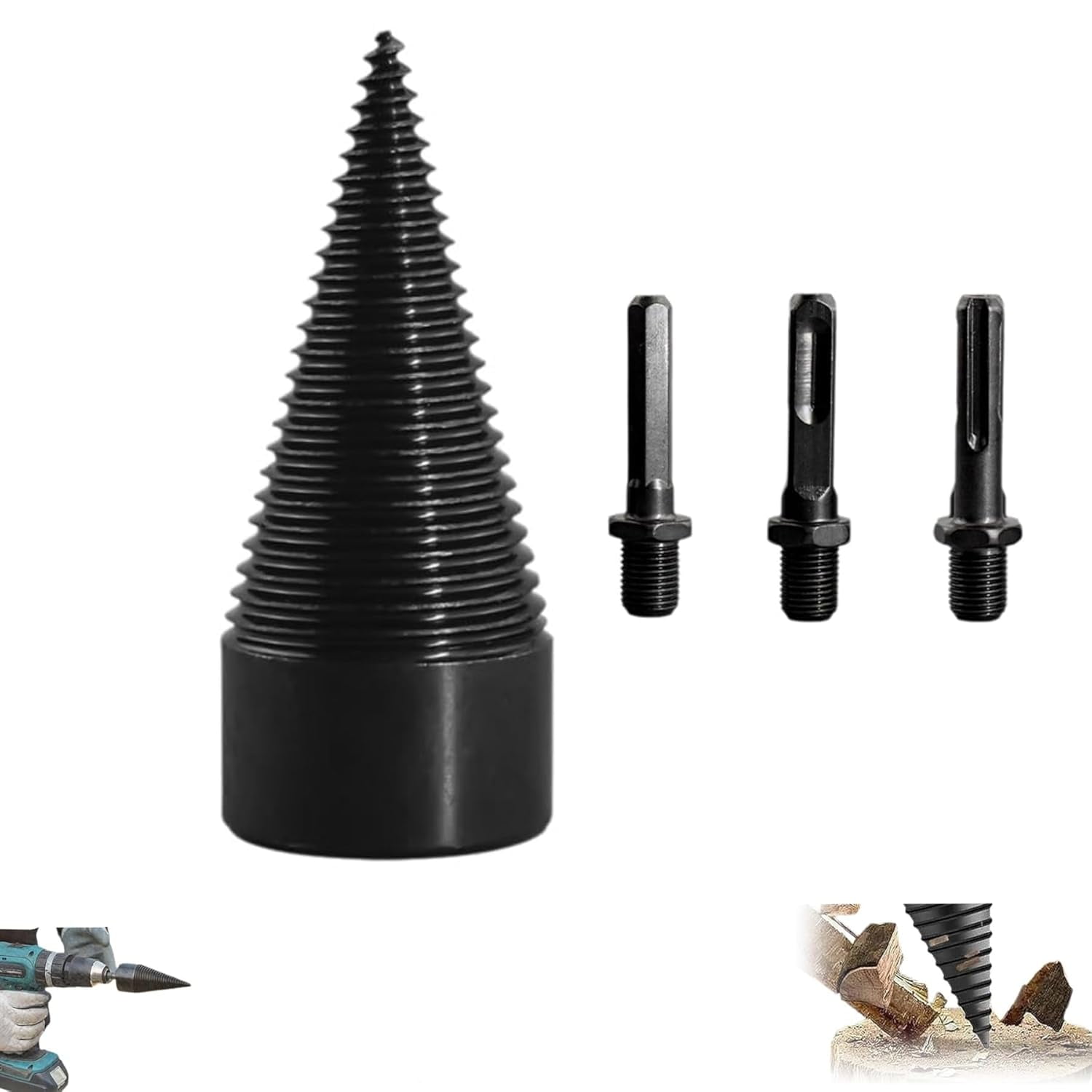 WWKQQ Firewood Drill Bit Wood Splitter Drill Bit Set,Duty High Carbon ...