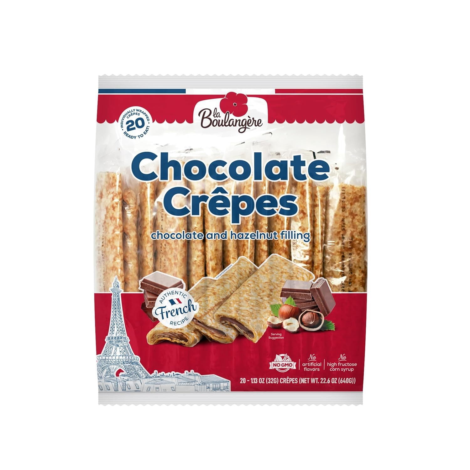 WWTF Chocolate Hazelnut Crepes, Individually Wrapped, Non GMO, Free ...