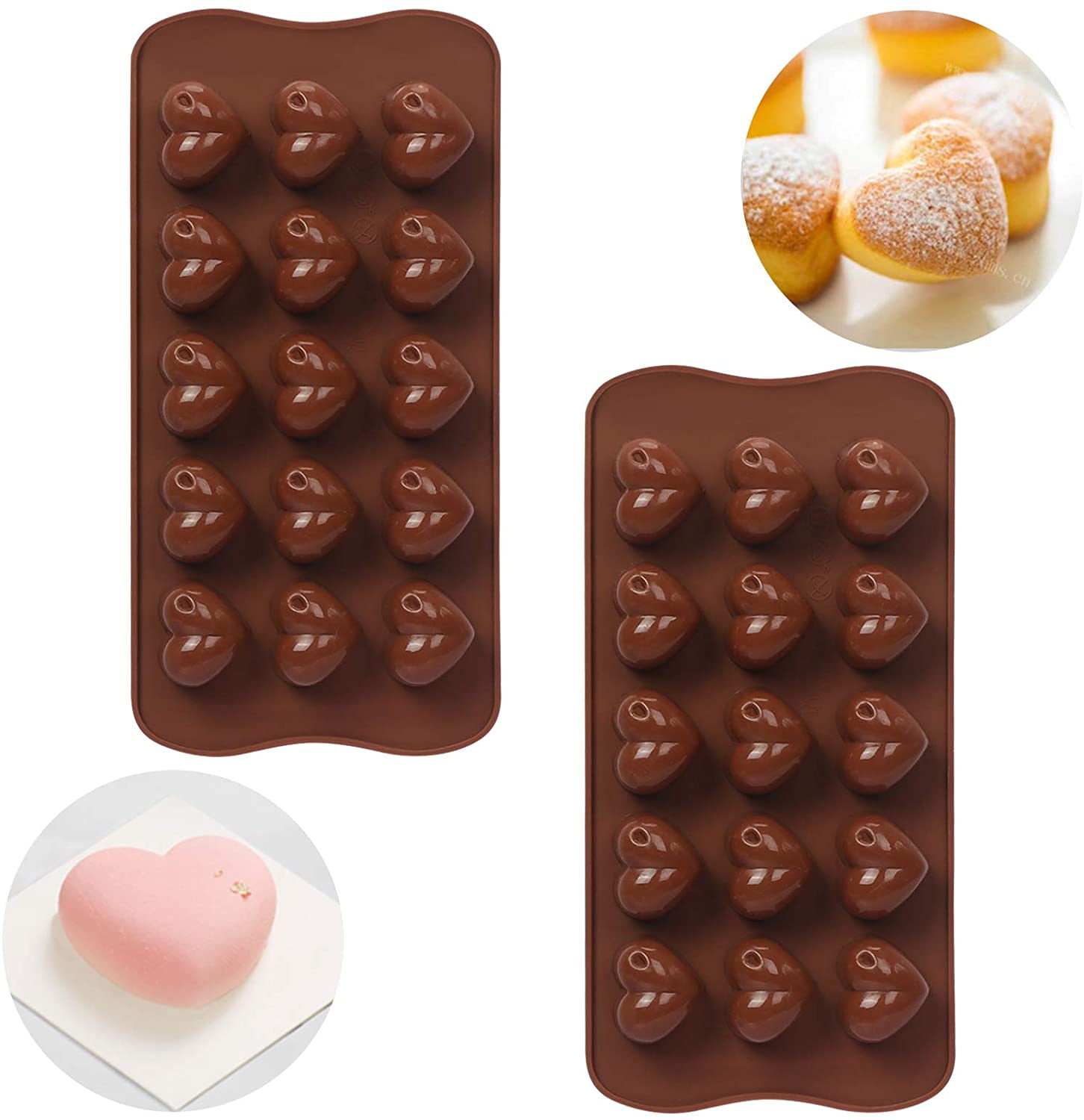 WWW Silicone Chocolate Bomb Mold , Heart Shaped Silicone Mold, Baking ...