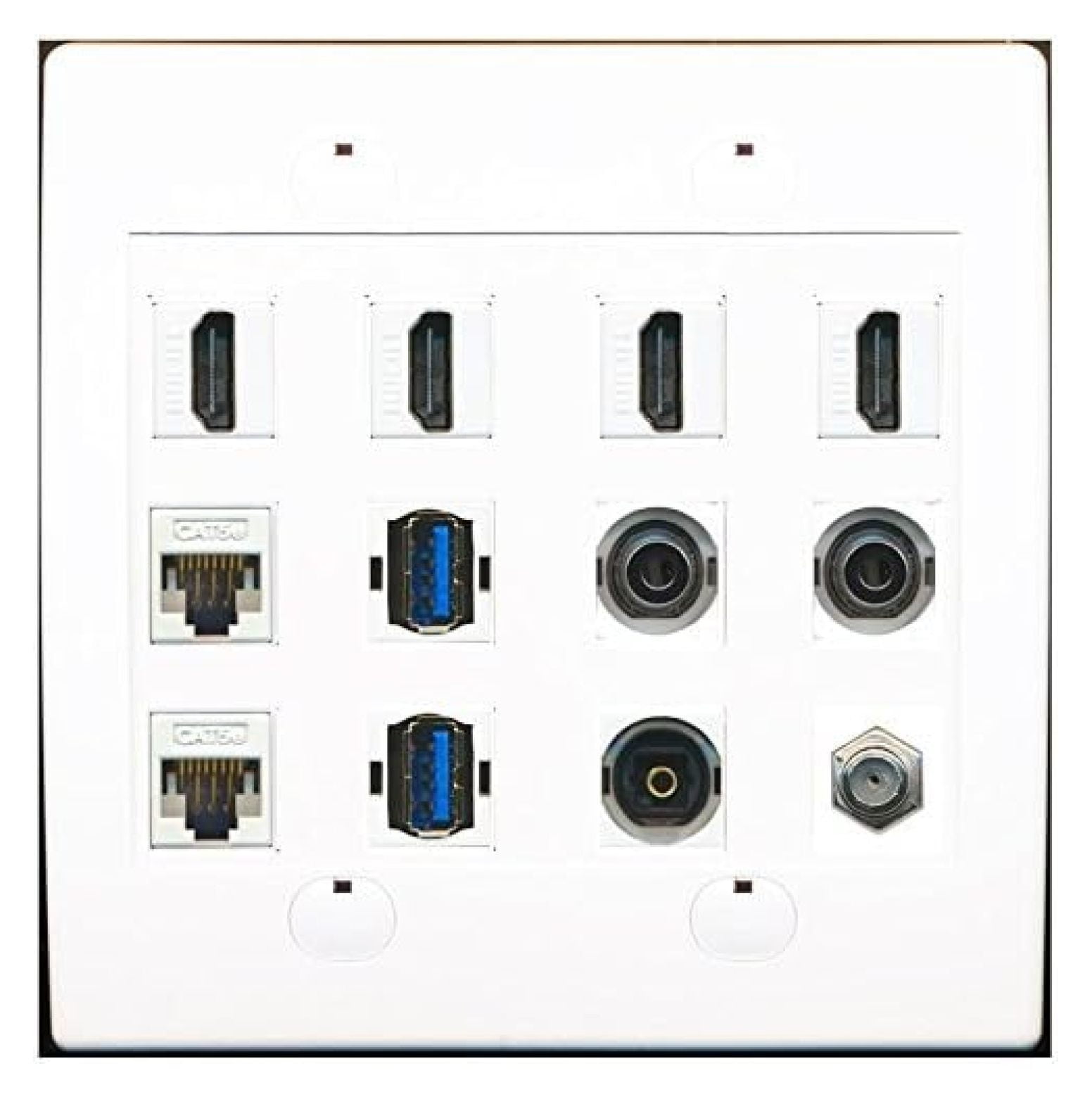 WWXBTM 4 Port 2 x Ethernet - USB 3-3.5mm 1 x Toslink and Coax Wall ...