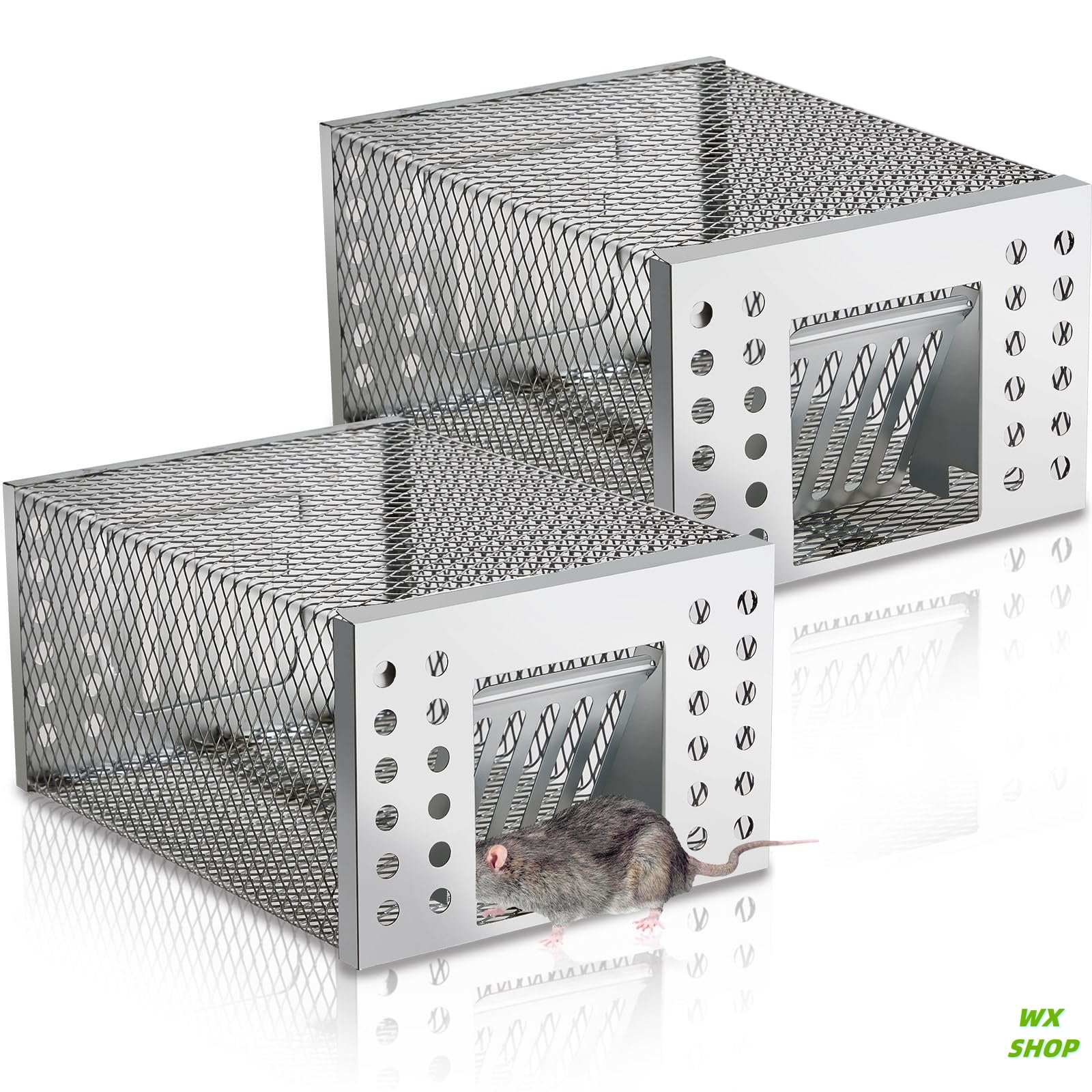 WX SHOP 2-piece Mouse Cage Fully Automatic mouse Trap - Catch and ...