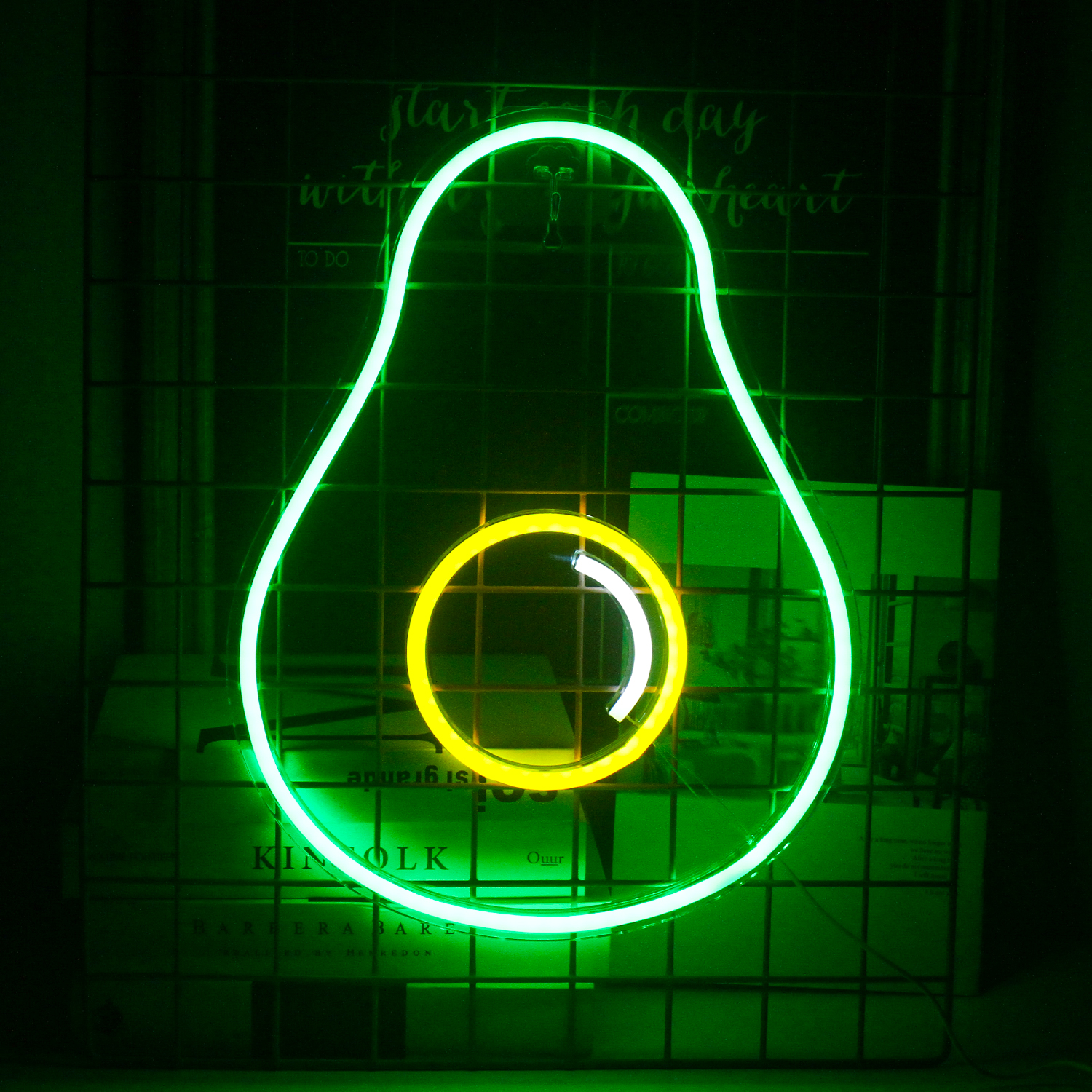 WX&YH Avocado LED Neon Light Signs USB Power for Home Bedroom Shop ...