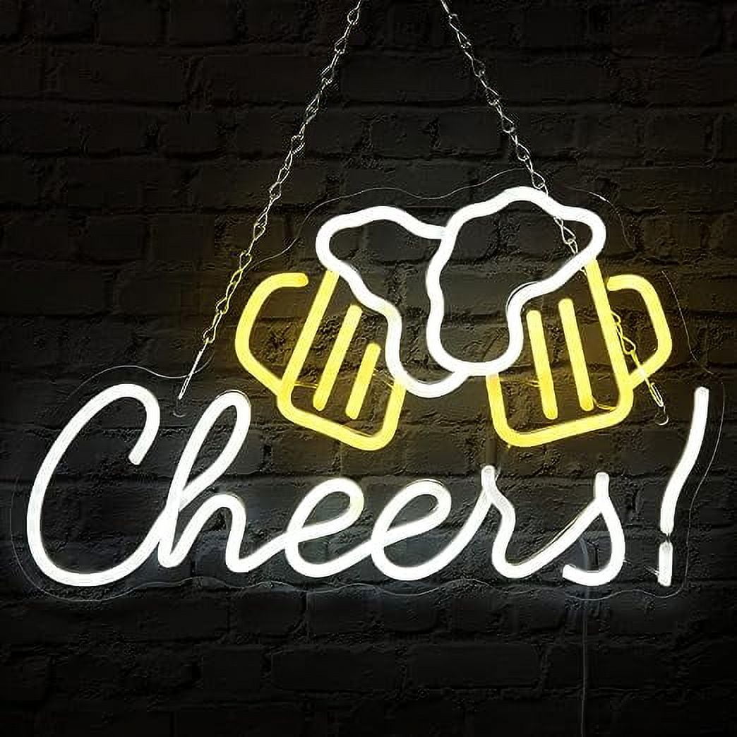 WX&YH Beer Cheers LED Neon Light Signs USB Power for Pub Home Men's ...
