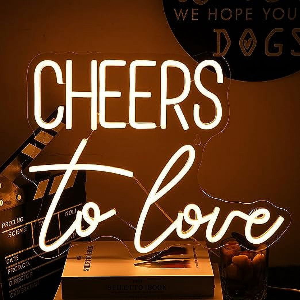WX&YH Cheers to Love LED Neon Light Signs USB Power for Bedroom Home ...