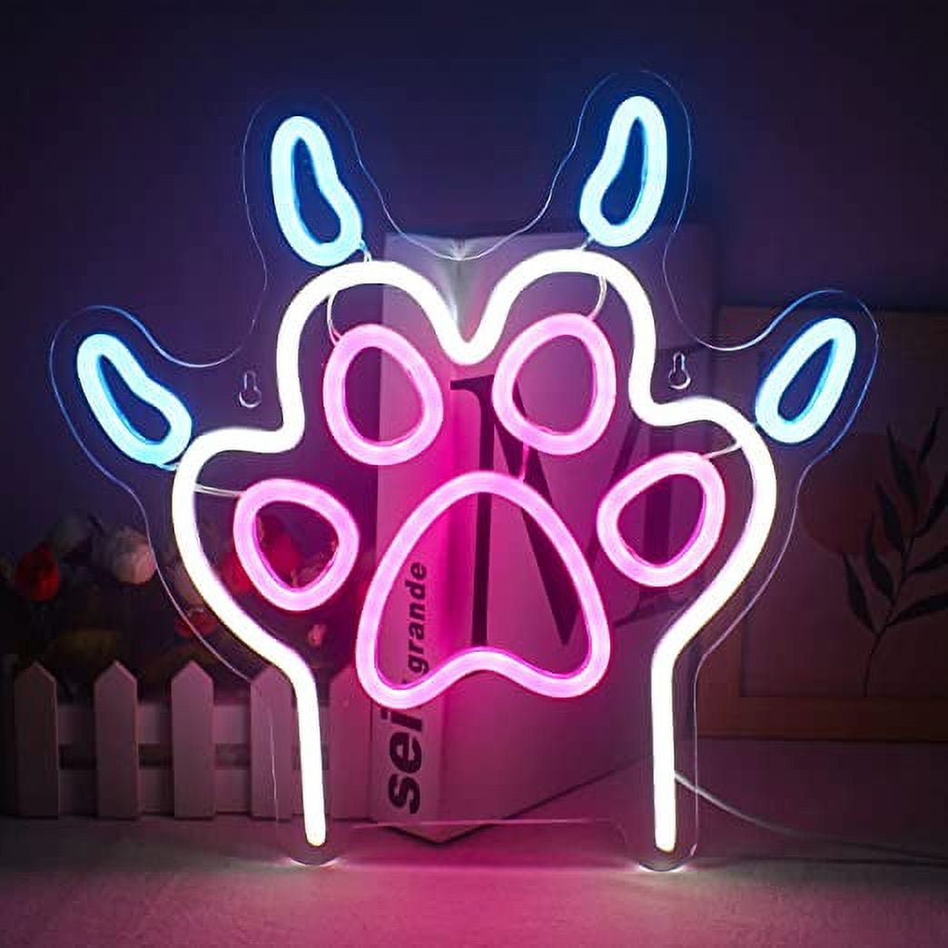 WX&YH Dog Paw LED Neon Light Signs USB Power for Bedroom Home Men's Cave Bar Wedding Party ...