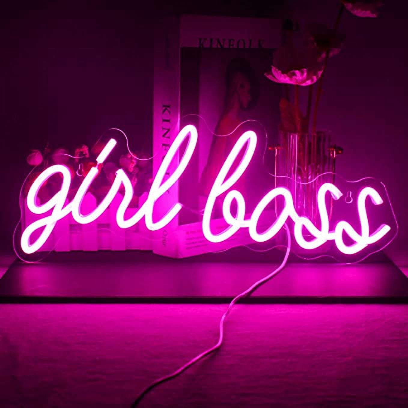 WX&YH Girl Boss LED Neon Light Signs USB Power for Bedroom Home Men's ...