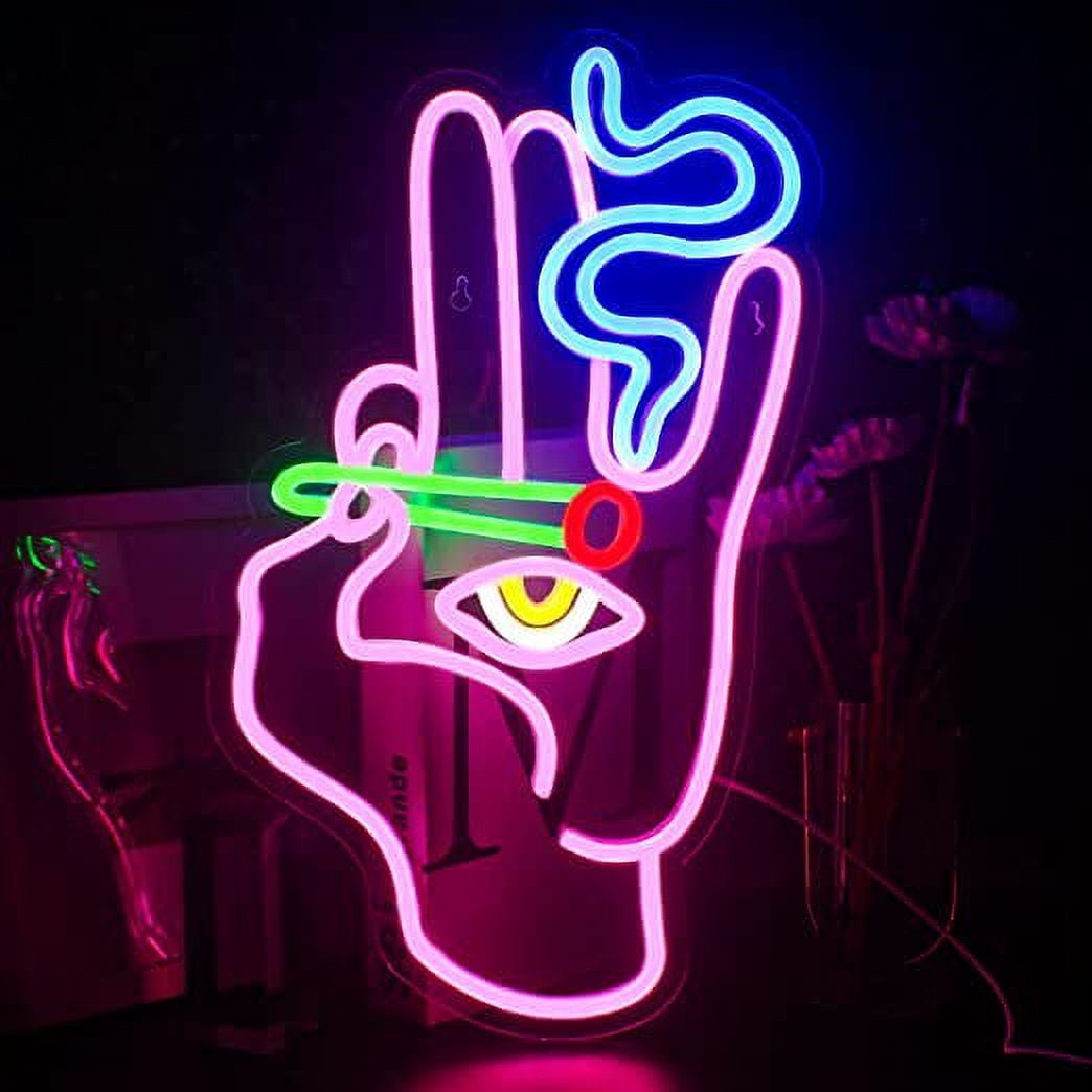 WX&YH Hand Eye LED Neon Light Signs USB Power for Men's Cave Bedroom ...