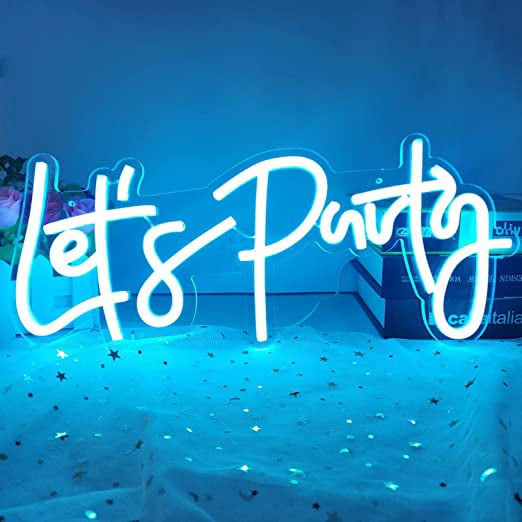 WX&YH Let's Party LED Neon Light Signs USB Power for Bedroom Home Bar ...