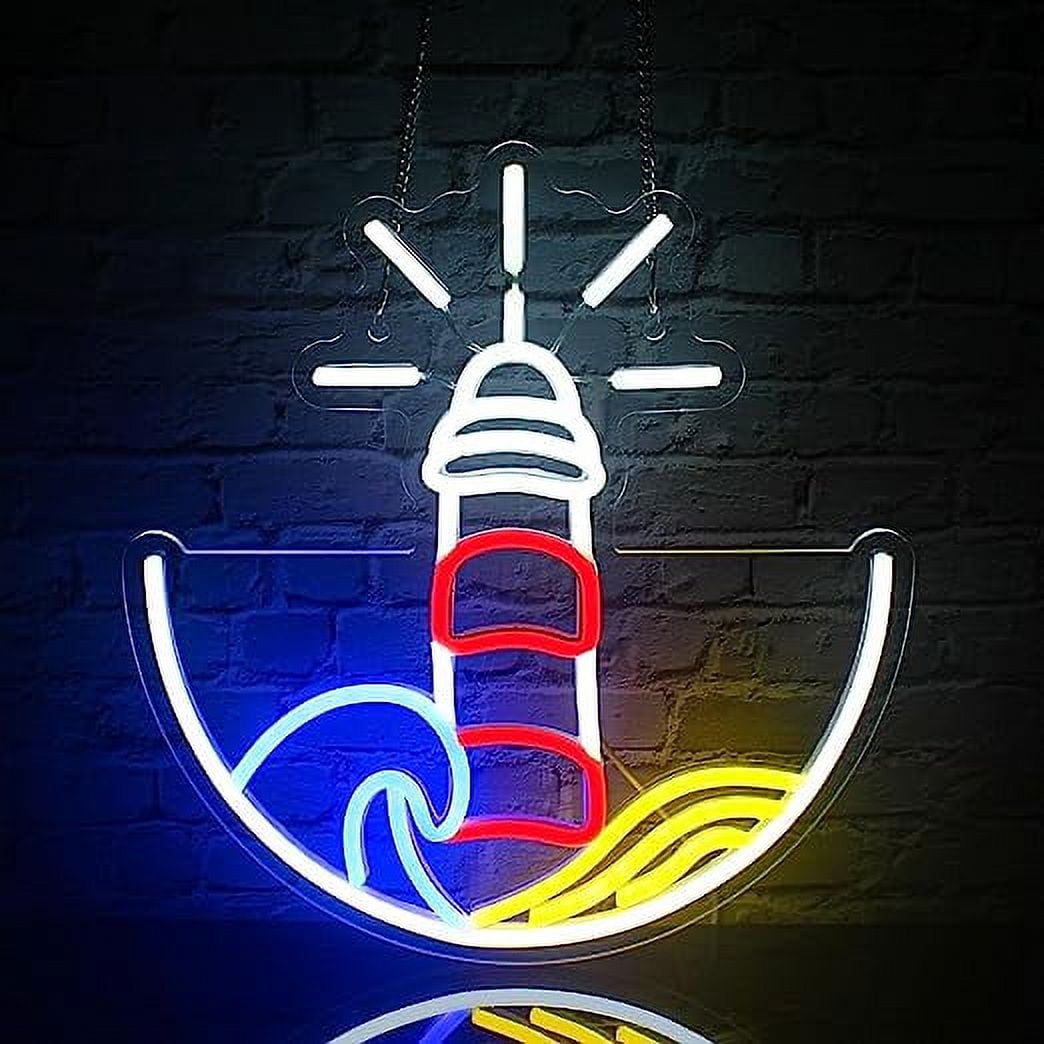 WX&YH Lighthouse LED Neon Light Signs USB Power for Bedroom Home ...